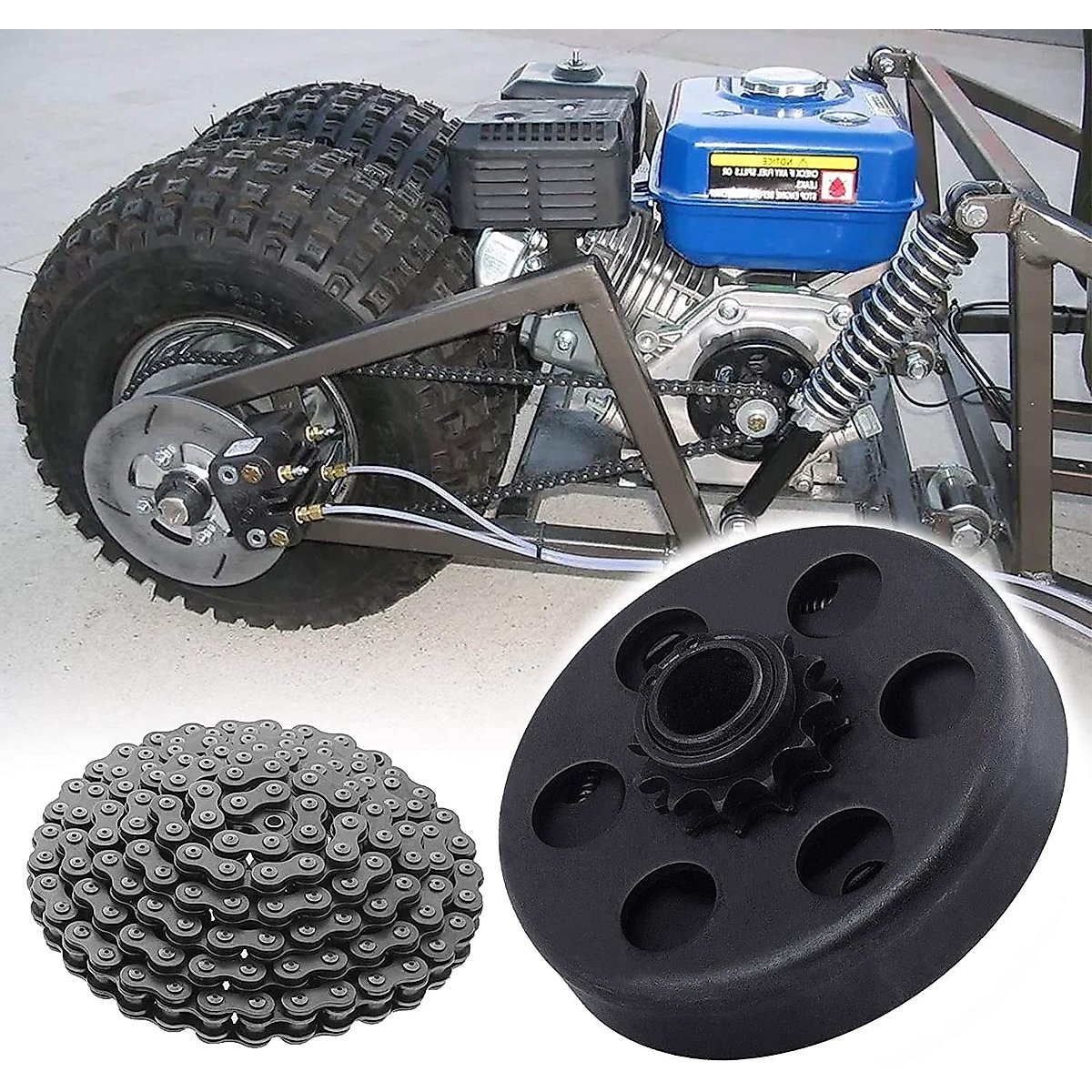 Go Kart Clutch 3/4" Bore 10T with #40 41 420 Chain for Go Kart Minibike Yerf-Dog karts with Tecumseh
