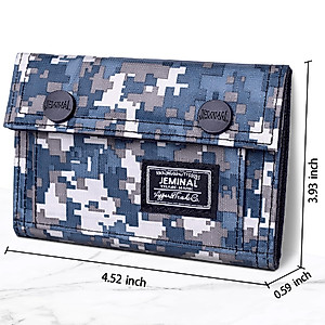 JEMINAL Men's Camo Printed Bifold Wallet Teens Boys Wallets for Kids