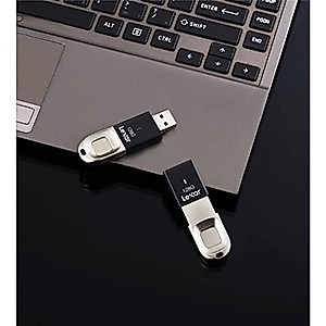 Lexar LJDF35-32GBNL Jumpdrive Fingerprint F35 32 GB USB 3.0 Flash Drive, Black/Silver