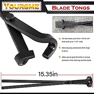 Blacksmith Tongs Tools Set Knife Making Tongs Includes V Bit Tongs, Flat Jaw Tongs, Wolf Jaw Tongs & Blade Tongs (4 Piece)