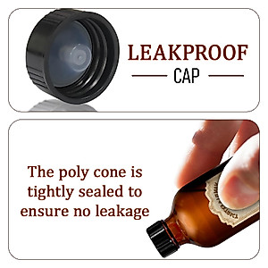 JINSILU 12 Pack 2-Ounce Amber Glass Bottle with Lid for Homemade Vanilla Extract and 12-Piece Vanilla Extract Stickers for Syrup Gifts,vanilla extract bottles (2OZ-12PC)