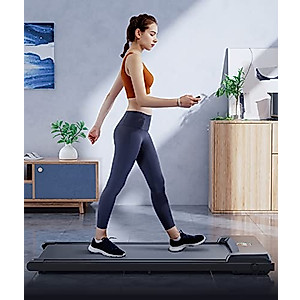 RHYTHM FUN Treadmill for Under Desk for Walking, Compact Portable Mini Treadmill for Small Spaces Installation-Free Quiet Jogging Treadmill with Smart Remote and Workout App for Home Office Apartment