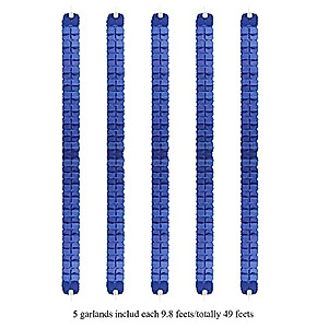 Blue Four-Leaf Clover Garland Party Streamers Tissue Paper Hanging Flower Garland for Wedding, Birthday Carnival Circus Home Party Decoration Removable Wall Decals Murals Baby Shower Living Room