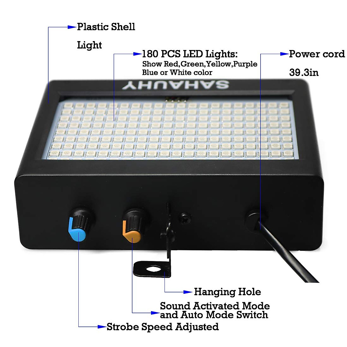 Strobe Lights,SAHAUHY 180 Super Bright Stage Lighting with Remote Control(Black)
