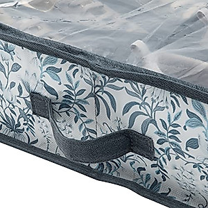 Laura Ashley Non-Woven 12 Pair Under The Bed Shoe Storage Bag | Dimensions: 29"x 24"x 6" | Holds 12 Pairs of Shoes | Bedroom Organization | Foldable | Parterre