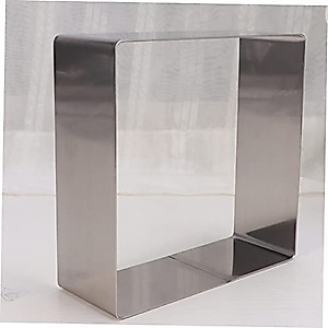 Abaodam 2pcs round silicone molds mini funnels square cupcake pans suit mini cake pans baking tools Stainless Steel Cake cookie mousse bakeware pancakes cake mold appetizer box