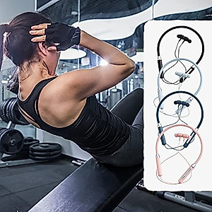 LADIGASU Neckband Bluetooth Headphones,HD Stereo Wireless Sports Earphones,Around Neck Bluetooth Headest Noise Cancelling Mic for Jogging or Cycling