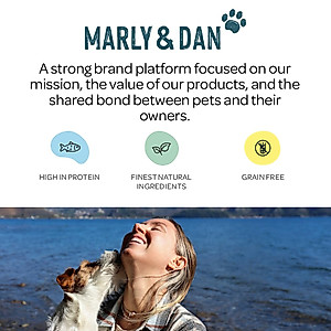 Marly & Dan Tasty and Healthy Salmon Dog Treats with Sweet Potato & Cranberries, Antioxidant-Rich Recipe, Irresistible Flavor Dogs Adore, 6-oz Bag