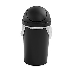 AYOYZ 3 Gallon Round Wastebasket with Lid, Small Plastic Trash Can for The Bathroom, Bedroom, Dorm or Home Office, Black