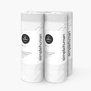 simplehuman Extra Strong Tall Kitchen 13 Gallon Drawstring Trash Bags, 50% PCR content, 100 Count (Pack of 1)