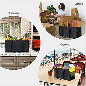 NPBAG Extra Large Utility Tote Bag with Wireframe, Oversized Collapsible Reusable Grocery Shopping Bag, Standable Waterproof Pool Beach Bag, Basket for Storage