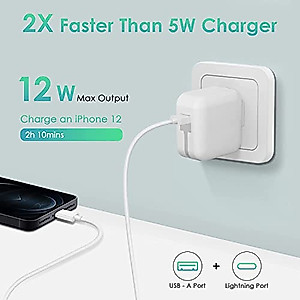 iPad Charger, [Apple MFi Certified] 10FT iPad Charger Cord, 12W iPad Charger Fast Charging Block Foldable Portable Travel Plug with Extra Long Lightning Cable Cord Compatible with iPad, iPhone, Airpod