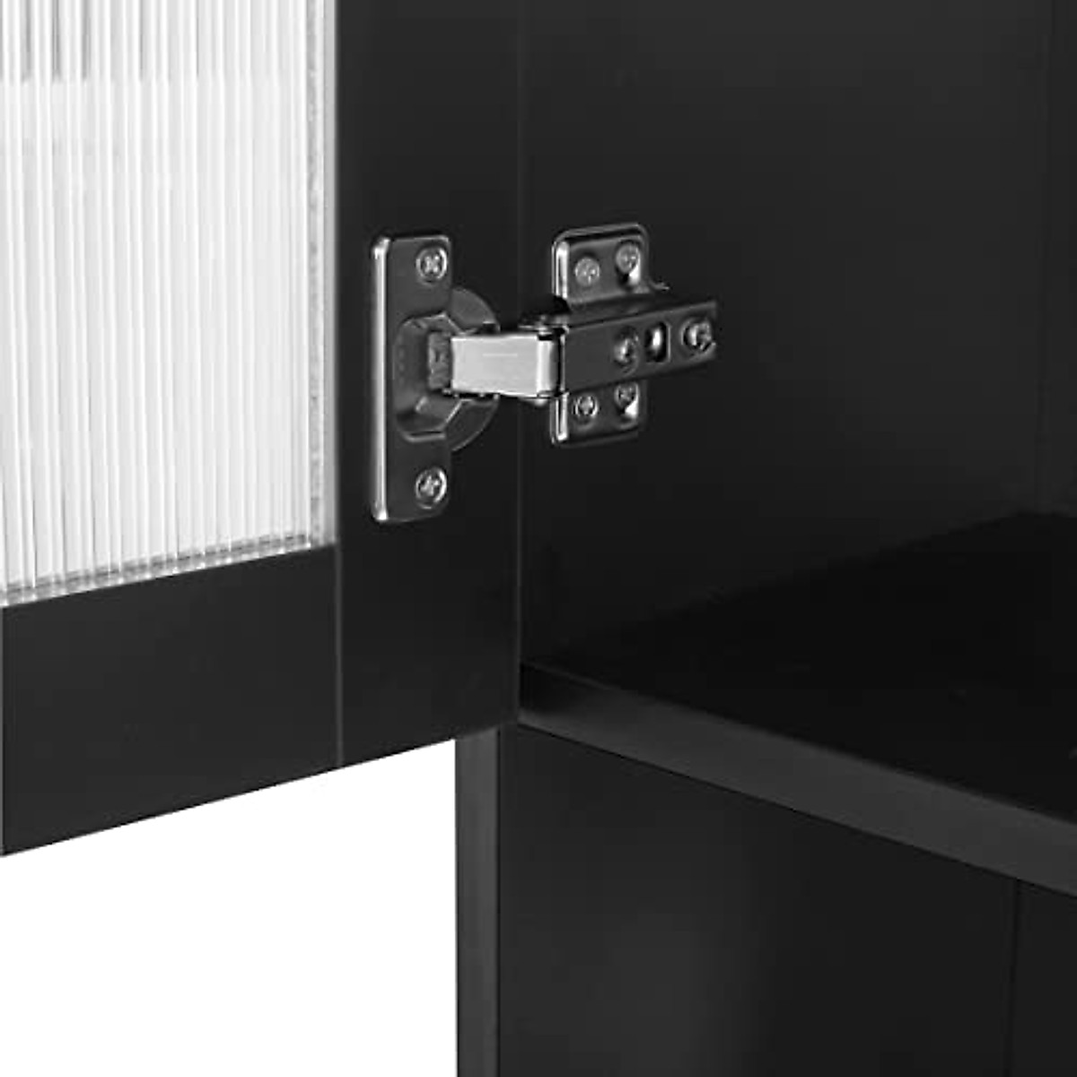 AVZEAR Kitchen Pantry Cabinet, Glass Door Cupboard 69.7" Freestanding Multifunctional Kitchen Pantry Cabinet Storage Cabinet Cupboard with 6 Doors,4 Shelves and 1 Drawer, Black