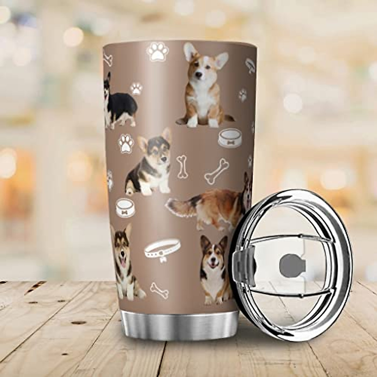 WmhrYpzhL Corgi Travel Mug Dog Coffee Cup Stainless Steel Insulation Tumbler with Lid For Home Office School Outdoor Gifts Corgi