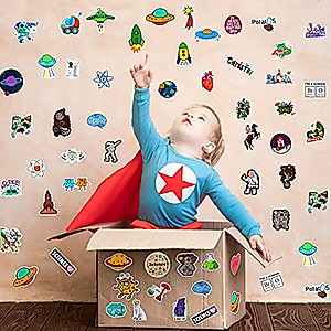 200 Pieces Student Science Laboratory Stickers and Astronaut Space Sticker Set for Laptop Water Bottle Guitar Skateboard, Teens Kids Personalized Decals (Cute Style)