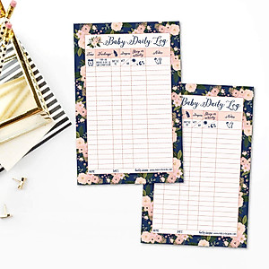 Newborn Baby Log Tracker Journal Book, Infant Daily Schedule, Feeding Food Sleep Naps Activity Diaper Change Monitor Notes For Babies, Mommy Nursing or Breastfeeding Record Tracking Chart 50 Sheet Pad