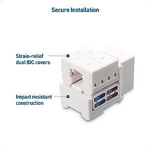 Cable Matters [UL Listed] 50-Pack 10Gbps Cat6 Keystone Jacks, RJ45 Keystone Jack, Ethernet Keystone Jack in White with Keystone Punch-Down Stand for Patch Panel and Wall Plate