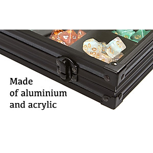 Forged Dice Co. Dice Display Case and Rolling Tray with Removable Divided Dice Tray - Storage Box Holds up to 240 Metal or Plastic Polyhedral Dice Sets - Great for Dice Collectors or RPG D&D Games