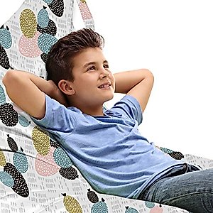 Lunarable Cactus Lounger Chair Bag, Hand Drawn Style Succulent Gardening Plants Spotty Pattern with Modern Art Design, High Capacity Storage with Handle Container, Lounger Size, Multicolor