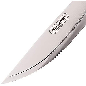 Tramontina Porterhouse Steak Knife Set Stainless Steel Polywood Handle 4-Piece, 80000/005DS