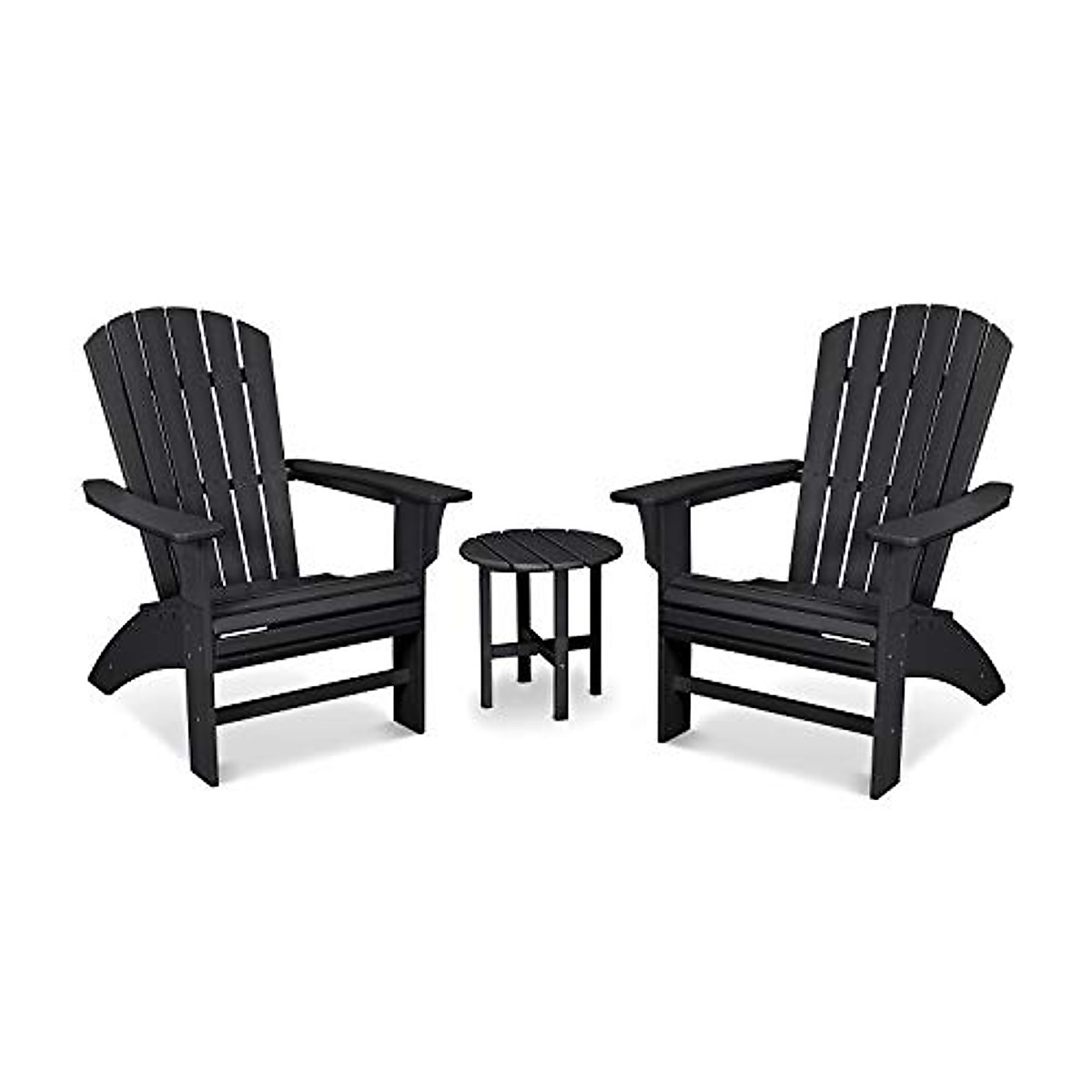 Trex Outdoor Furniture Yacht Club 3-Piece Curveback Adirondack Chair Set with Side Table