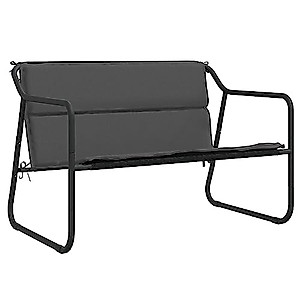 2-Seater Patio Bench with Cushion Anthracite Steel,2Seater Outdoor Patio Bench with Comfortable Cushions and UVResistant Textilene for Gardens and Terraces Patio Benches, Outdoor Furniture, Outdoor Be