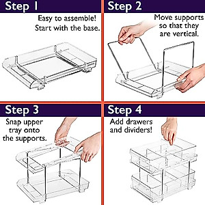 ClearSpace Under Sink Organizer with Dividers – Perfect as Kitchen Cabinet Organizer or Bathroom Organization – Medicine Cabinet Organizer and Slide-Out Storage with handles for Home and Bath – 2 Pack