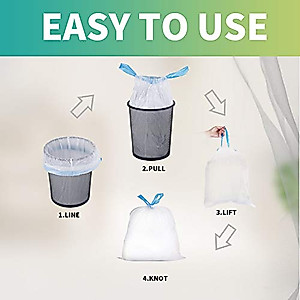 VASULER 4 Gallon Trash Bags,Garbage Bags Tall Strong Super-Thickened Drawstring Solid Trash Bags,Garbage Bags for Kitchen,Bathroom, Bedroom, Home, Office, Trash Cans (4 Gallon 40 Count ULTRA STRONG)