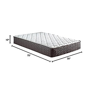 Swiss Ortho Sleep, 10" Inch Memory Foam and Innerspring Hybrid Medium-Firm Plush Mattress/Bed-in-a-Box/Pressure Relieving Bliss, Twin,White