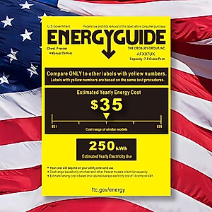 Crosley American Tribute 7cf Mini Deep Chest Freezer: Small & compact w/USA flag bunting outside lid. The best 4 garage, apartment, dorm, bar, bedroom, ice cream, frozen food & big family meat packs