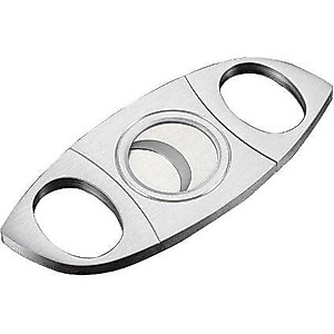 Guillotine Cigar Cutter - Double Blade Cigar Clipper - Stainless Steel Dual Bladed Cutter with Metal Finish - Ultra-Sharp Straight Cut - Portable Large Gauge Black Plastic Cutters (3 Pack)