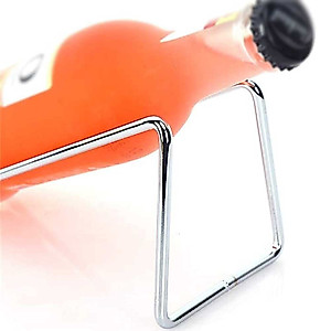 Teensery Metal Wine Rack Tabletop Single Wine Bottle Holder Wine Display Stand, Silver (1 Piece)