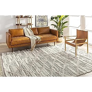 Mark&Day Wool Rugs, 8x10 Weert Global Medium Gray Area Rug, Grey Green Brown Carpet for Living Room, Bedroom or Kitchen (8' x 10')