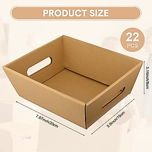 22 Pcs Small Gift Baskets Bulk 8 x 6 x 3 Inch Baskets for Gifts Empty Sturdy Wedding Gift Basket with Handles Storage Cardboard Tray for Christmas (Primary Color)