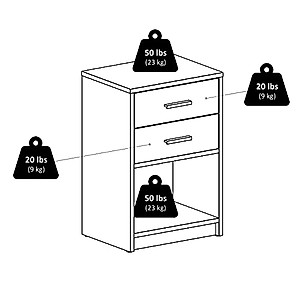 Winsome Wood Molina Accent Table, Ash Gray 15.75 in x 11.75 in x 23.62 in
