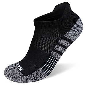 BERING Kids' Athletic Cushioned Ankle Socks 6 Pairs Low Cut Tab for Youth Boys Girls