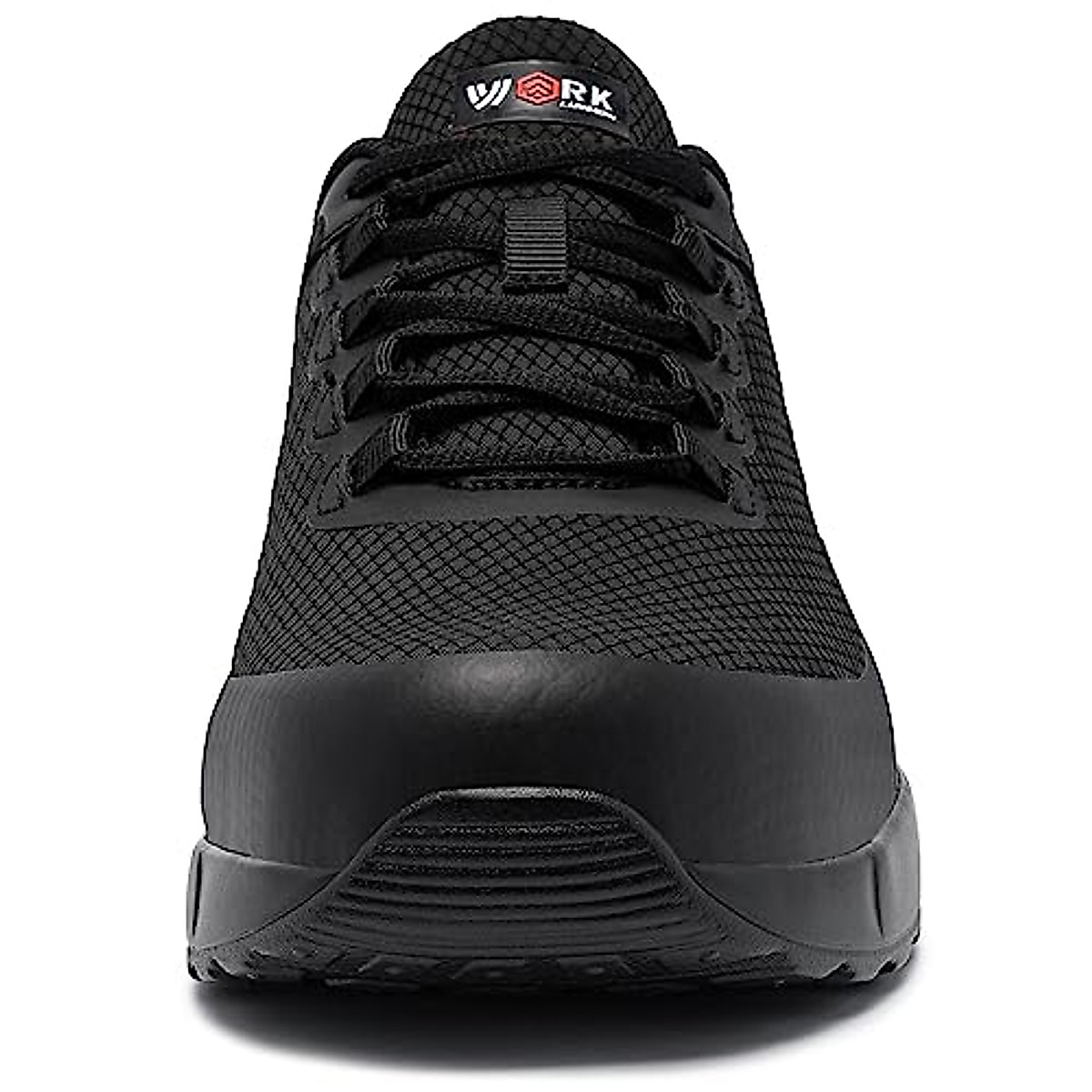 LARNMERN Steel Toe Shoes for Men Lightweight Safety Shoes Work Air Cushion Construction Zapatos Punta de Acero para Hombres(12,Deep Black)