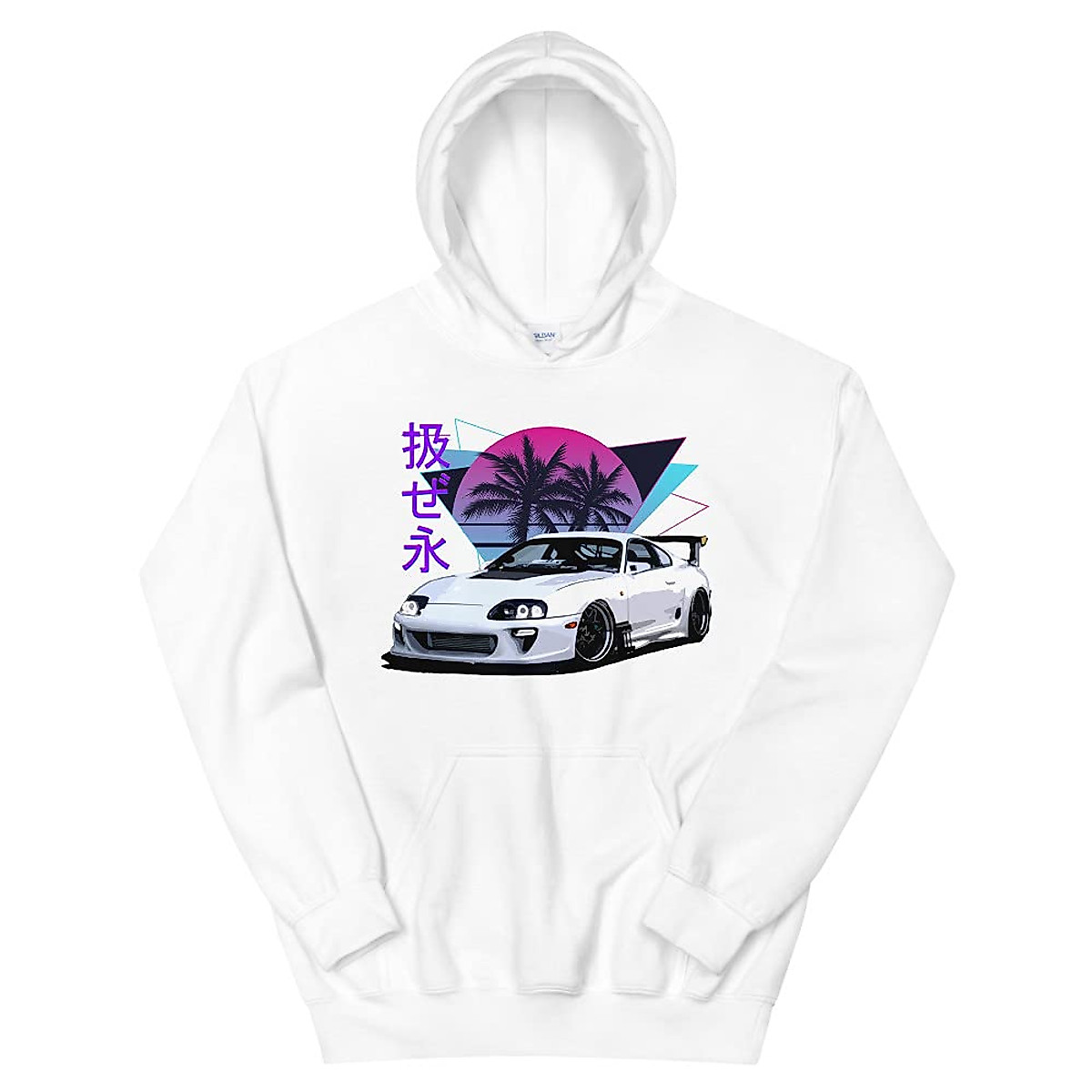 JG Infinite Vaporwave Aesthetic Supra JDM Tuning Drift Racing Unisex Hoodie White