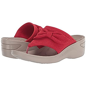 BZees Women's Dancing Queen Wedge Sandal, True Red Open Knit, 9.5