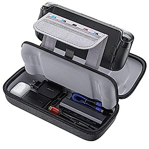 JSAUX Carrying Case Compatible with Steam Deck, Protective Hard Shell Carry Case Built-in Charger & Docking Station Storage(Upgrade), Portable Travel Case for Steam Deck Console & Accessories - BG0106