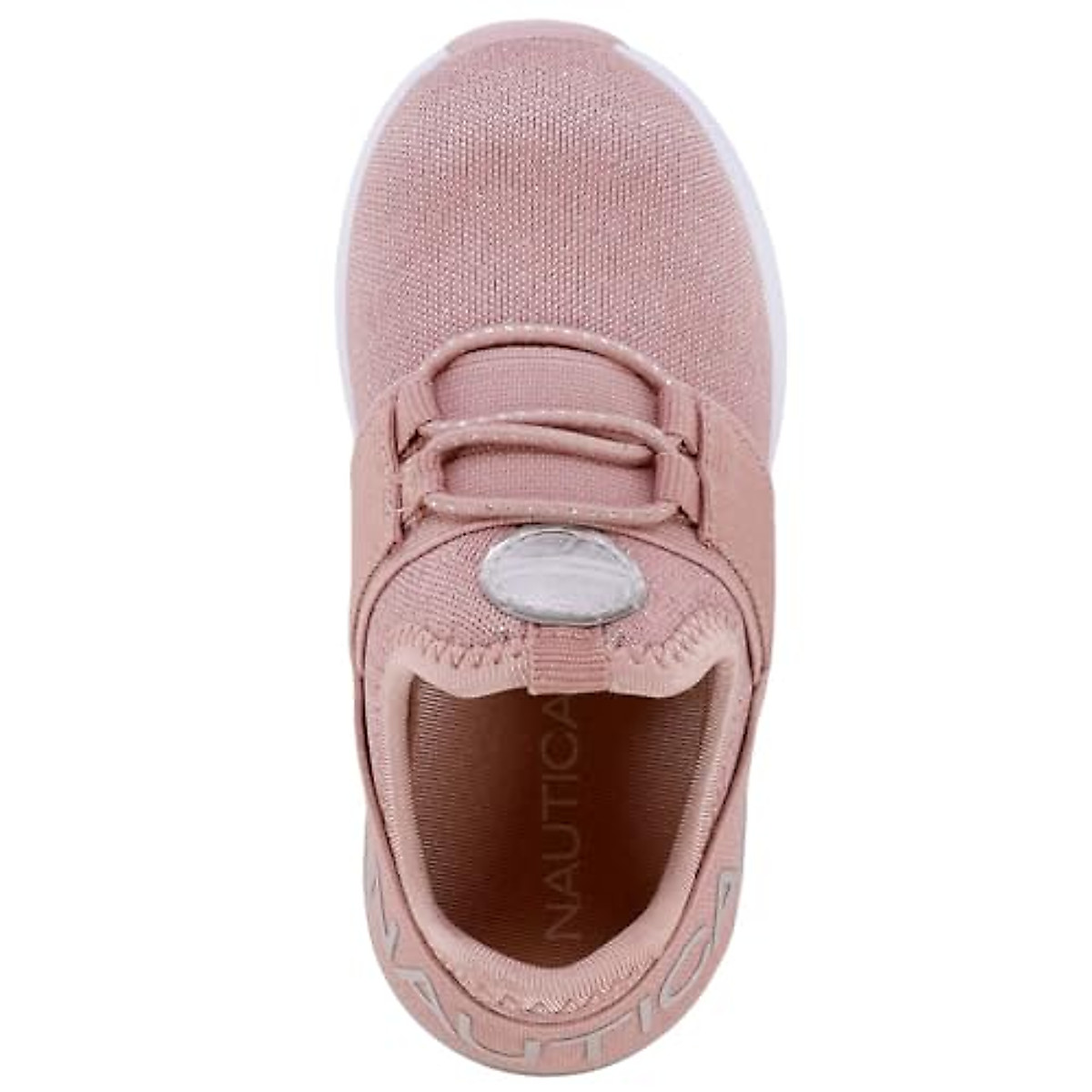 Nautica Kids Youth Sneaker Athletic Slip-On Bungee Running Tennis Shoes Boy - Girl Little Kid-Big Kid-Neave Girls-Mauve Sparkle Silver Size-2