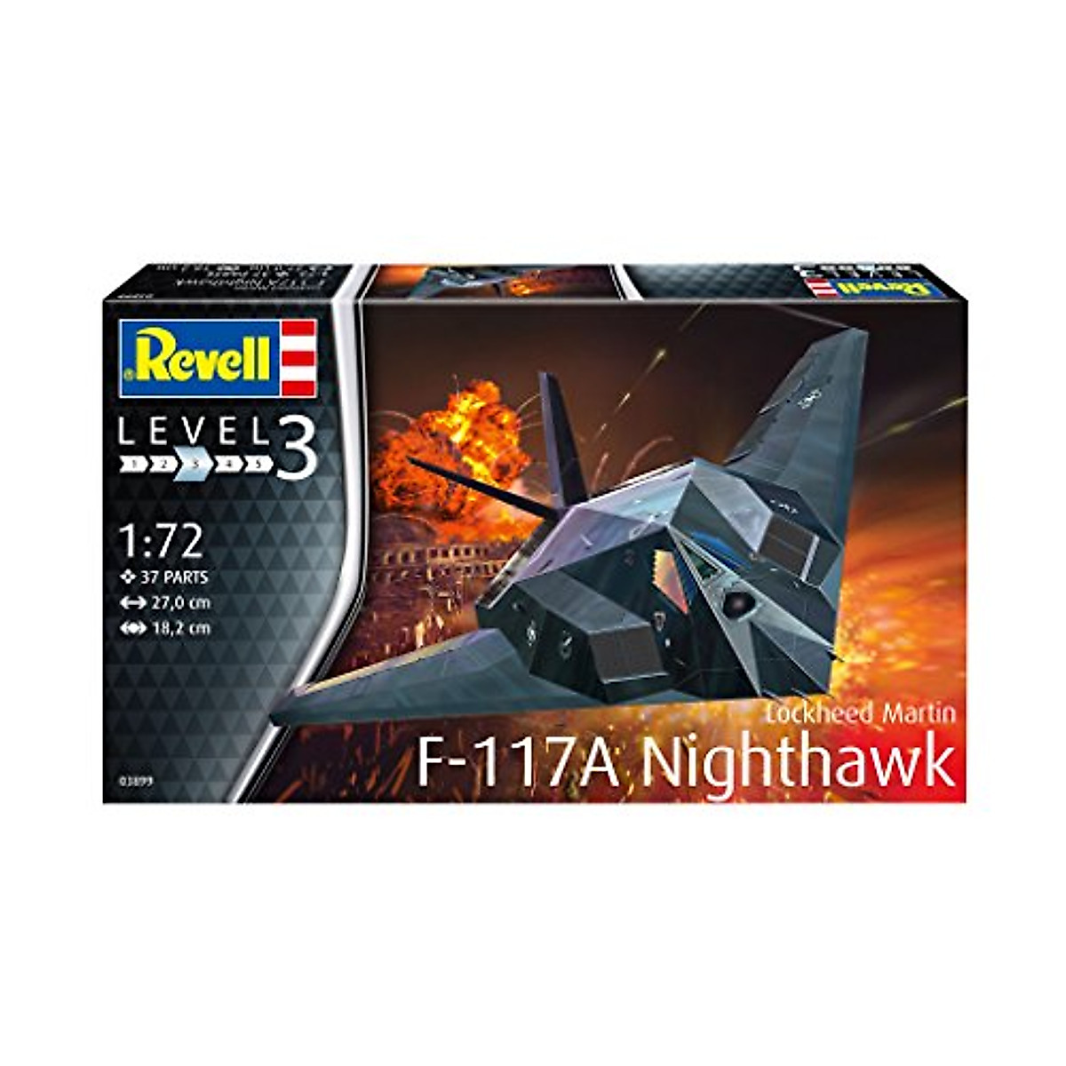 Revell 03899 F-117 F-117A Nighthawk Stealth Fighter, Multi Colour, 1: 72 Scale