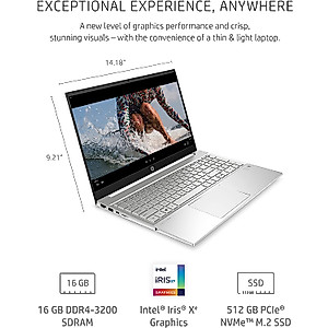 HP Pavilion 15-inch Laptop, 15.6” FHD IPS Touchscreen Laptop, i5-1135G7(>i7-1065G7), Intel Iris Xe Graphics, Wi-Fi 6, Webcam, USB-C, HP Fast Charge, Windows 10 Home (16GB RAM | 512GB PCIe SSD + HDMI)