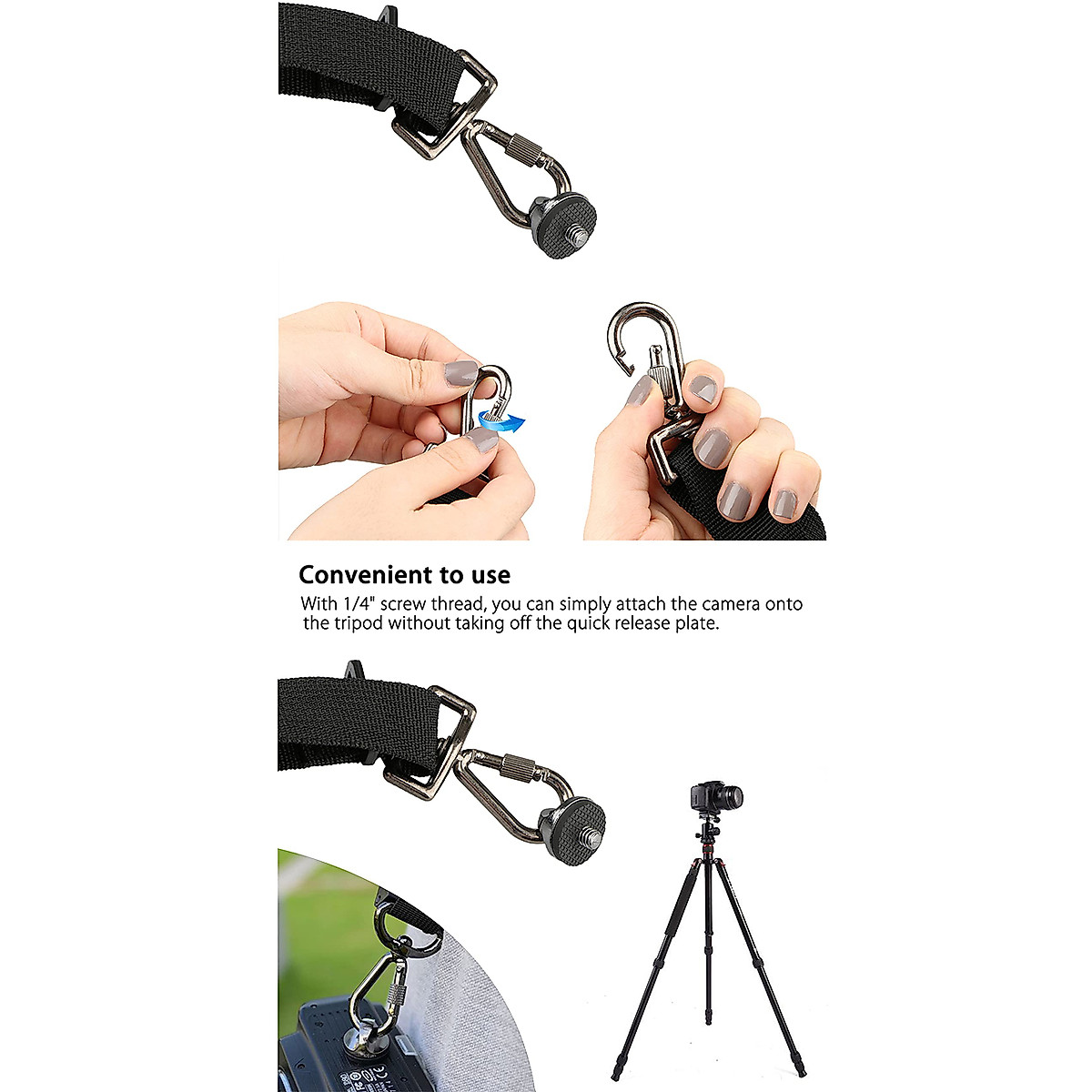Fotasy Ergonomic Design Camera Sling Strap, Adjustable Camera Neck Strap, w/Quick Release and Safety Tether, Compatible with Canon Fujifilm Nikon Olympus Panasonic Pentax Sony Cameras