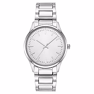 Amazon Essentials Unisex Bracelet Watch, Silver