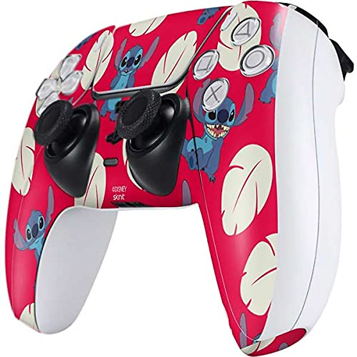 Skinit Decal Gaming Skin Compatible with PS5 and Compatible with PS5 Digital Edition DualSense Controller - Officially Licensed Disney Stitch Pattern Design