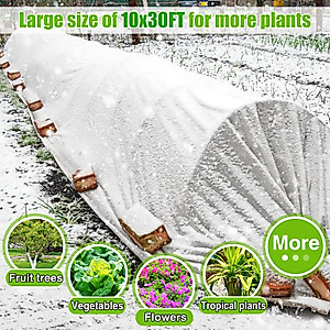 Alphatool Plant Covers Freeze Protection- 10 ft x 30 ft Breathable Non-Woven Fabric Frost Proof Floating Row Cover Durable 1.0oz/yd² Thick Plant Blankets for Winter Outdoor Garden