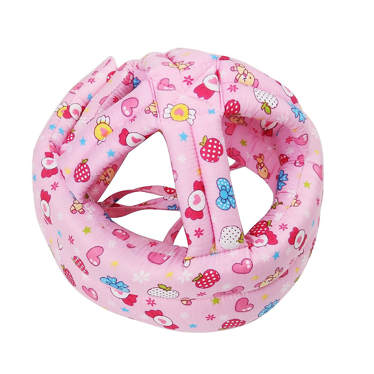 FLYPARTY Adjustable Infant Baby Toddler Protective Hat Helmet Safety Cap (Red Sweets)