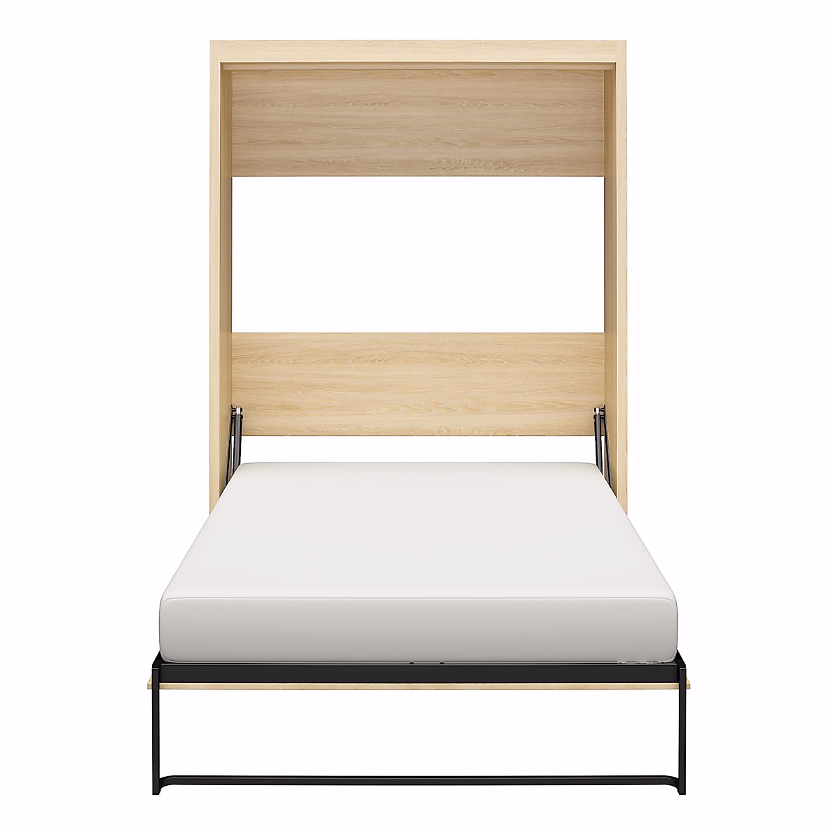 Signature Sleep Full Size Murphy Wall Bed with Wooden Slats in Wood, in Light Oak, No Box Spring Needed, Easy Assembly, Up to 600 lbs Weight Capacity