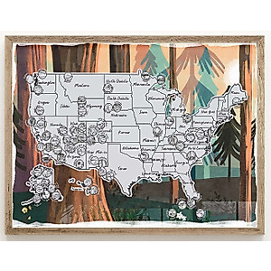US National Parks Scratch Off Map Scratch Off Map Hand drawn Watercolour United States of America